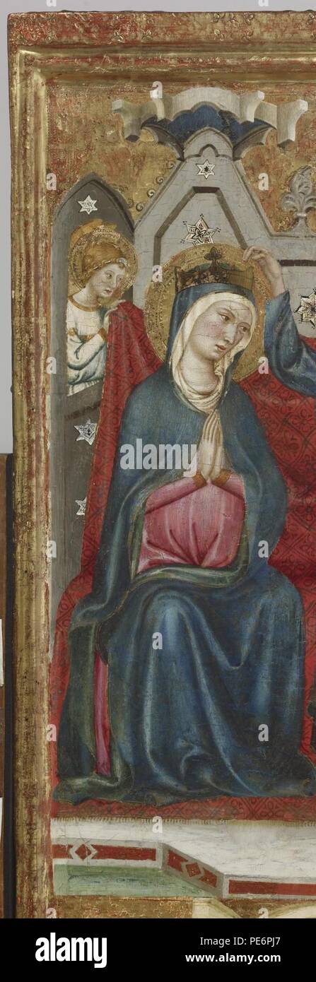 Arnau Bassa - Triptych with Madonna and Child with the Crucifixion and the Annunciation Stock ...