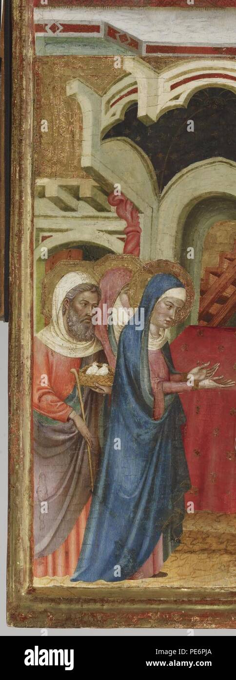 Arnau Bassa - Triptych with Madonna and Child with the Crucifixion and the Annunciation Stock ...