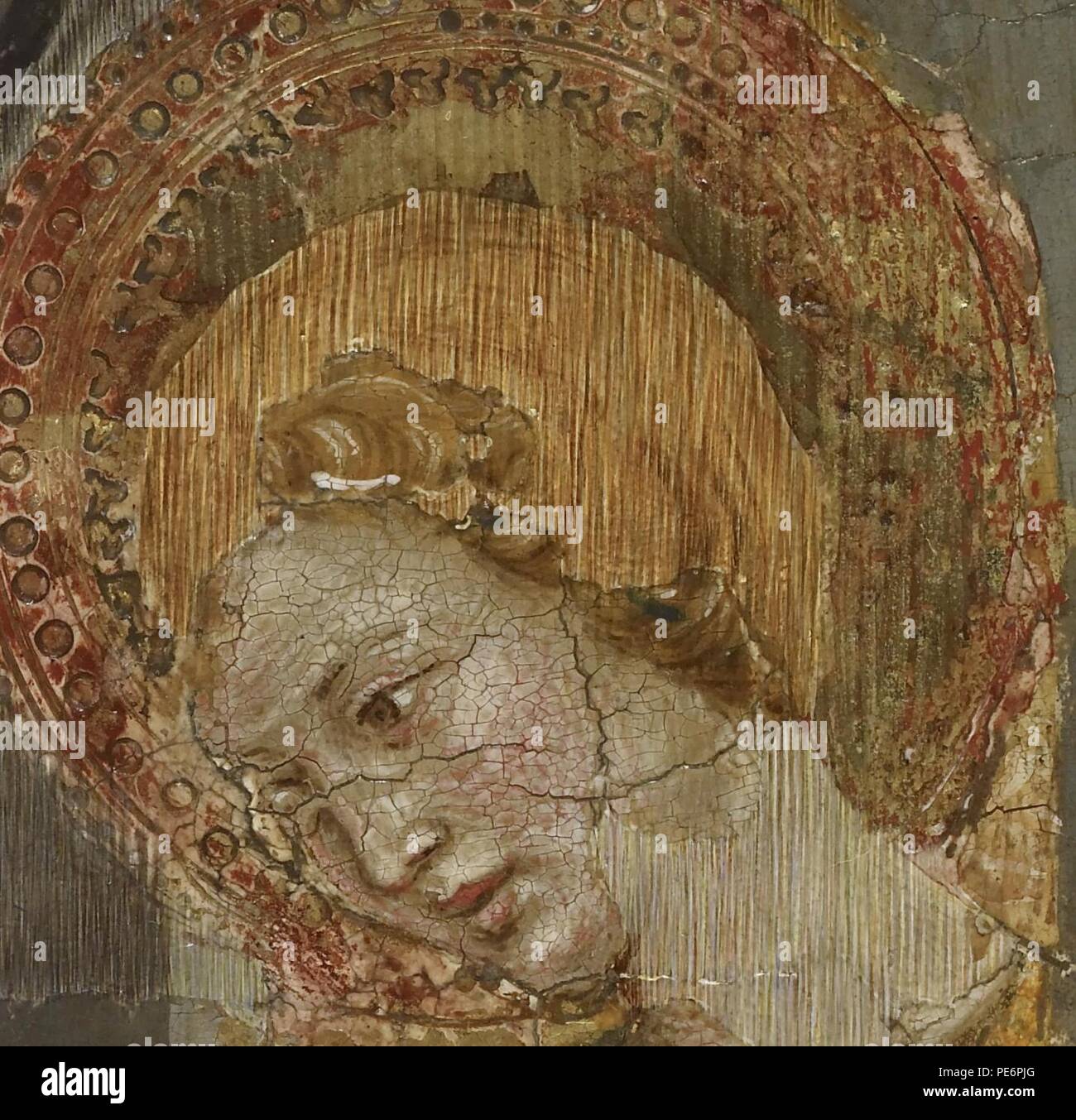 Arnau Bassa - Triptych with Madonna and Child with the Crucifixion and the Annunciation Stock ...