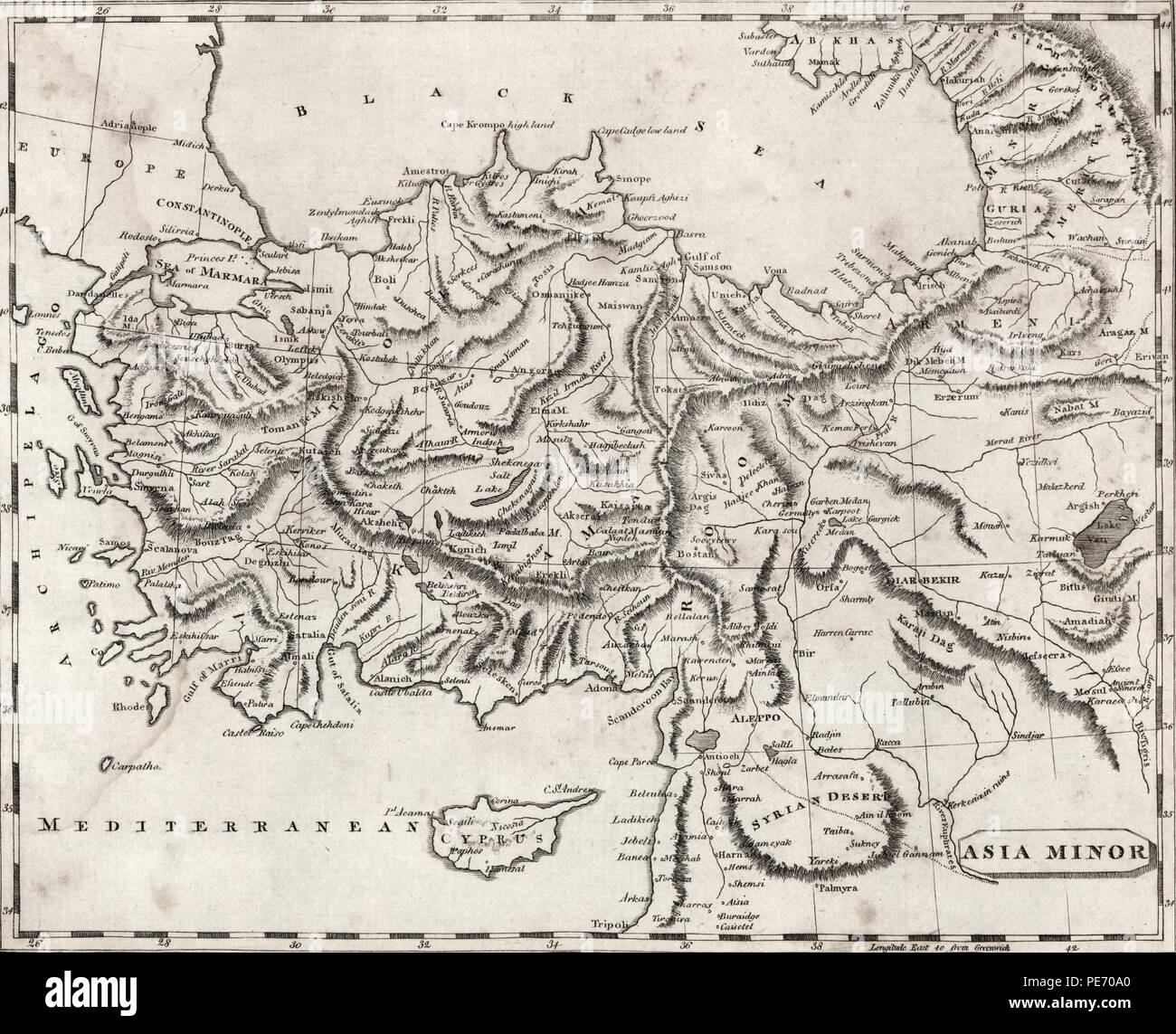 Arrowsmith, Aaron; Lewis, Samuel. Asia Minor. 1812 (A Stock Photo - Alamy