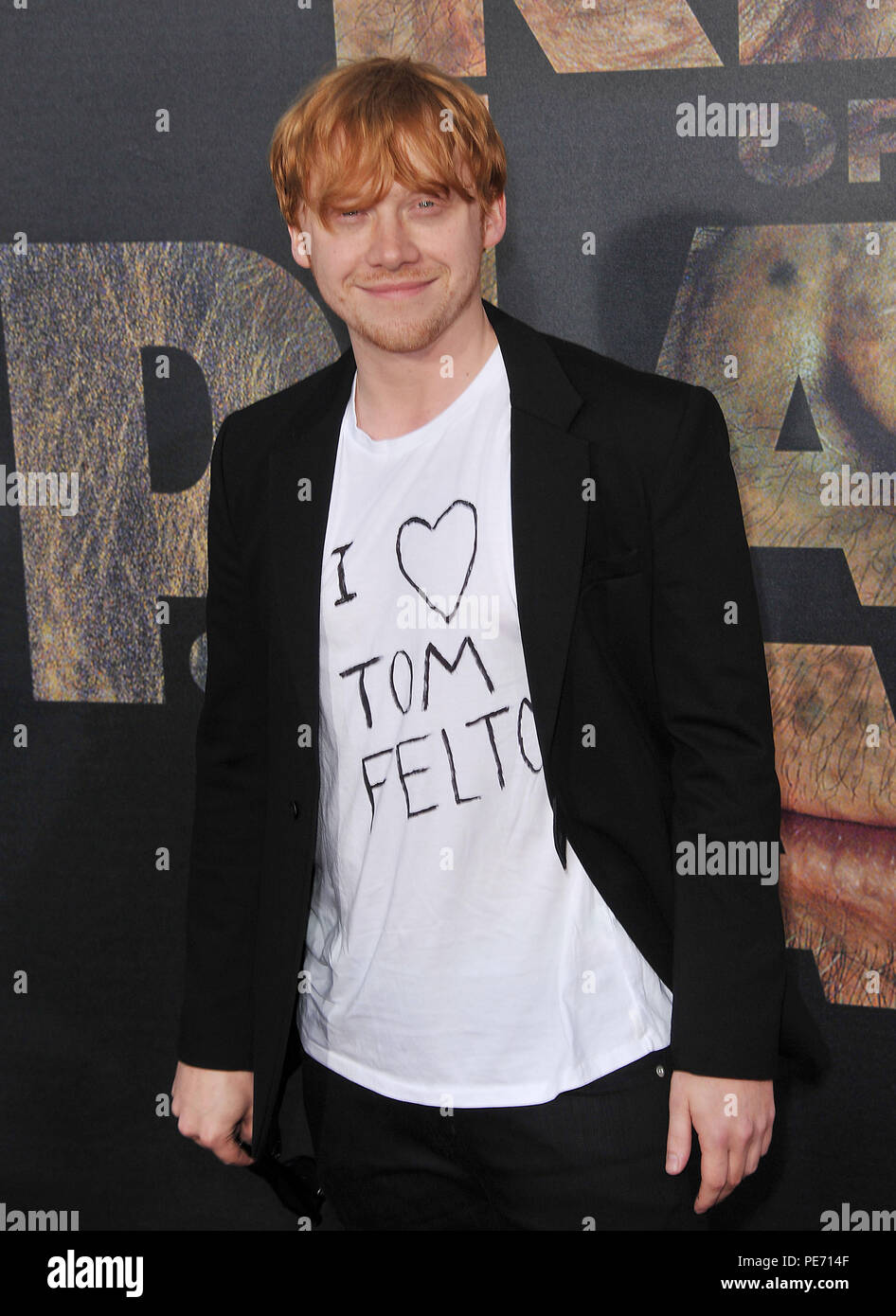 Rupert Grint arriving at the Rise of The Planet Of The Apes Premiere at ...