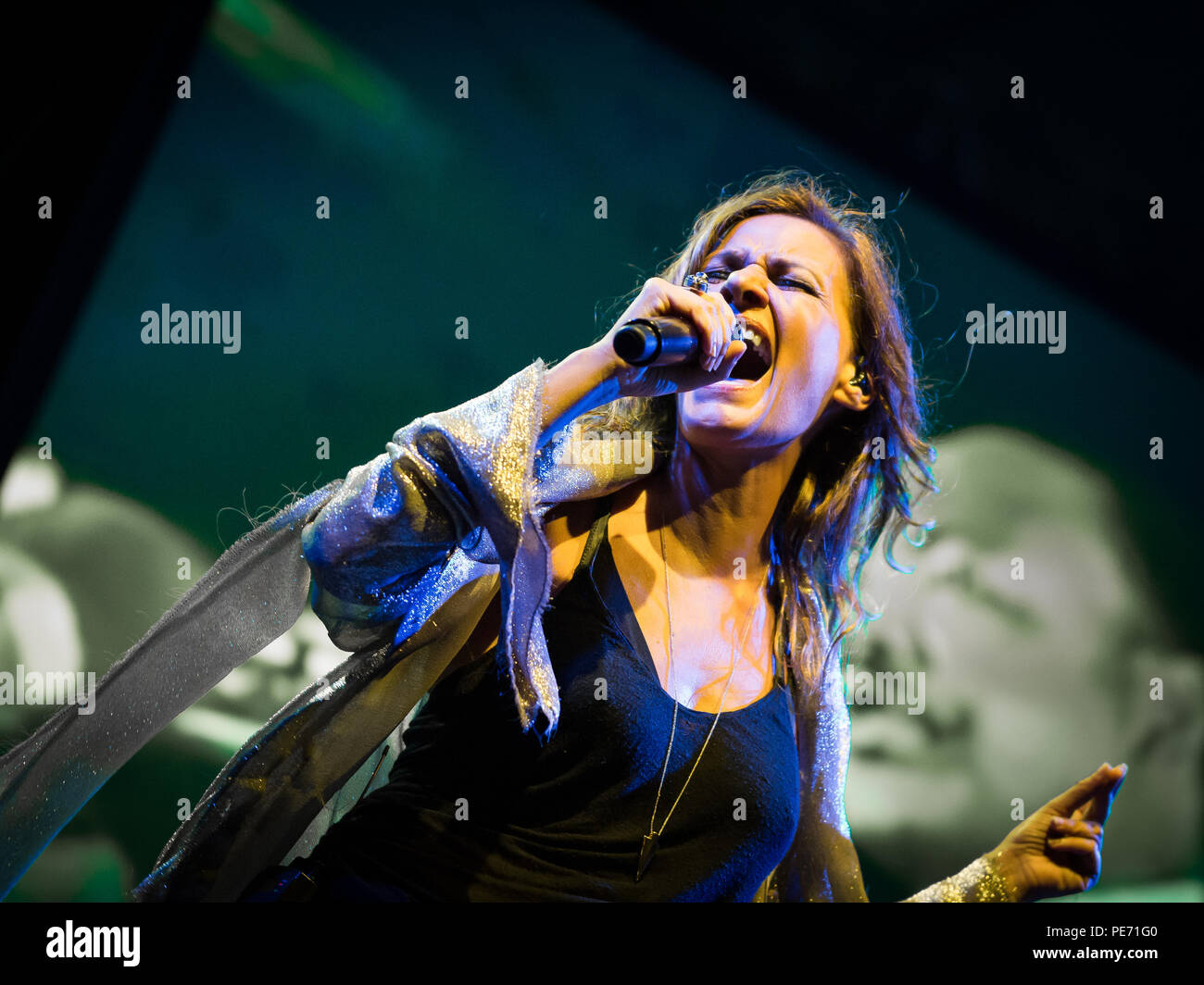 Bergamo, Italy. 23st July 2017. Italian singer Irene Grandi performs at ...