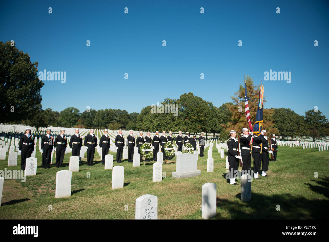 Sailors from the United States Navy Ceremonial Guard take part in a ...