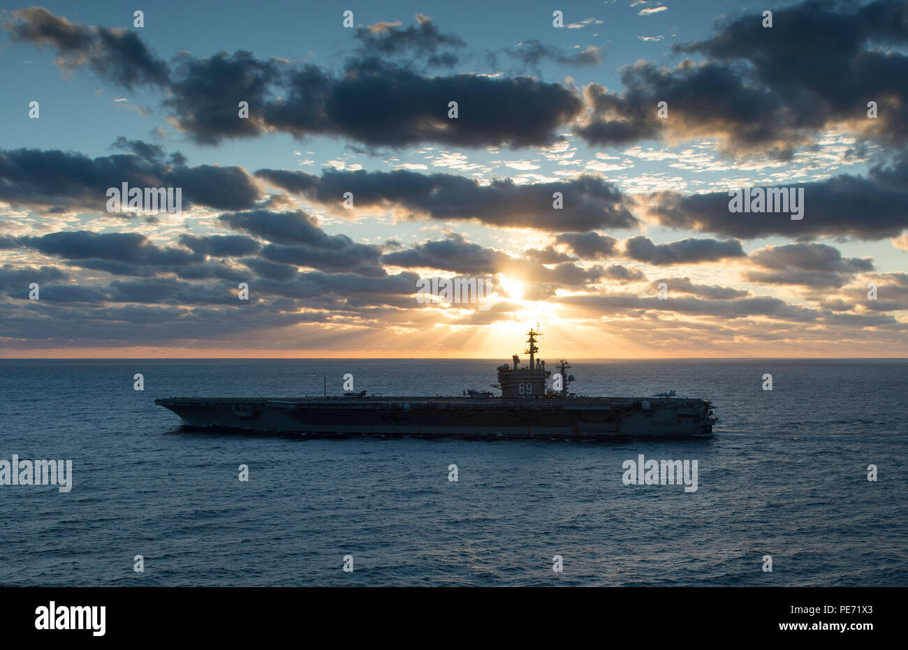 ATLANTIC OCEAN (Oct. 7, 2015) As day breaks over USS Dwight D ...