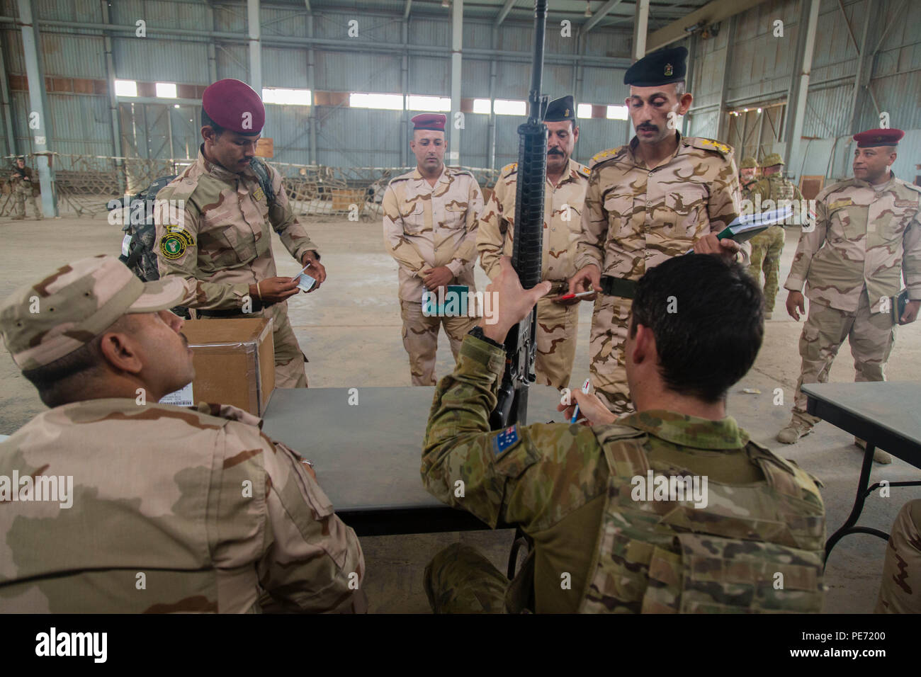 Iraqi soldiers assigned to the 1st Battalion, 71st Iraqi Army Brigade ...