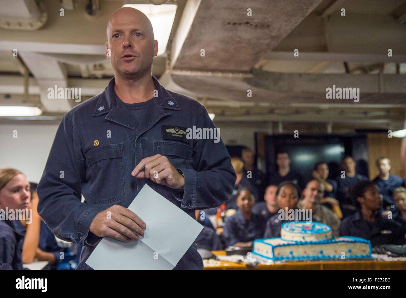 ARABIAN SEA (Oct. 13, 2015) Commander Thomas Stephens, commanding ...