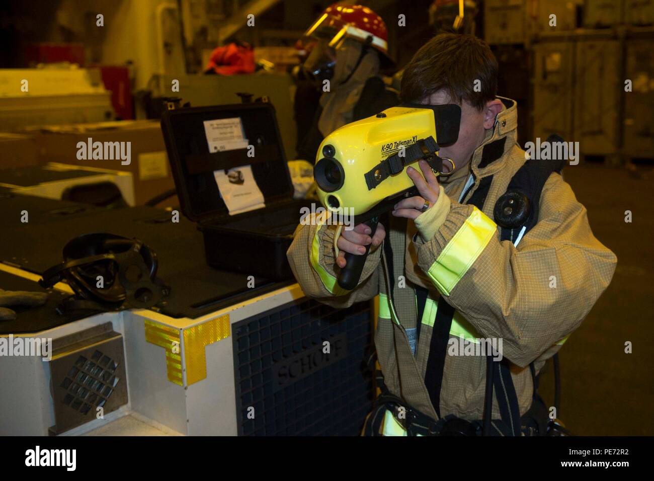 151012-N-AX638-031 ATLANTIC OCEAN (Oct. 12, 2015) Damage Controlman ...