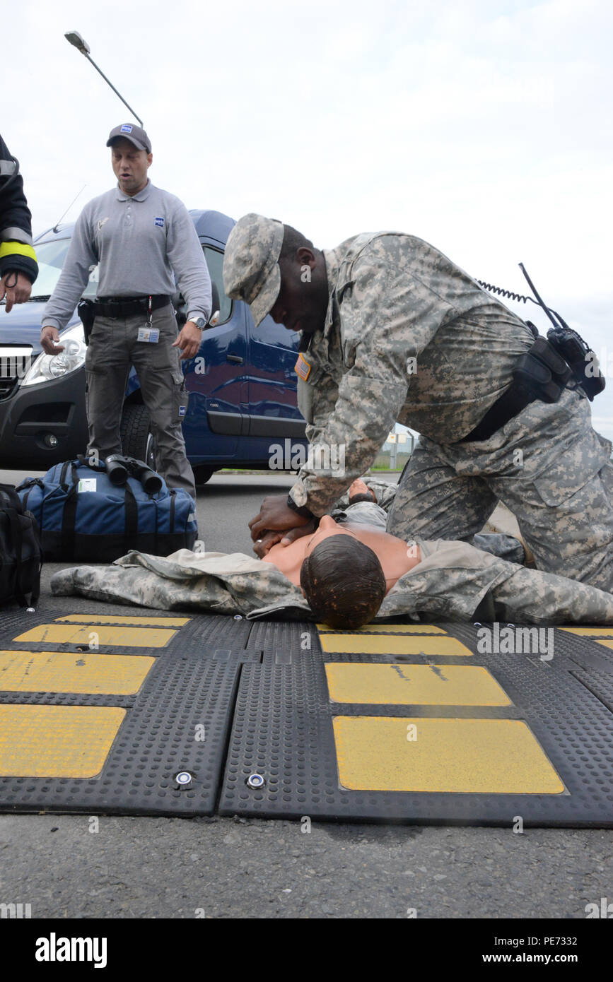 U.S. Army Military Policeman Spc. Richard Fletcher, with U.S. Army ...