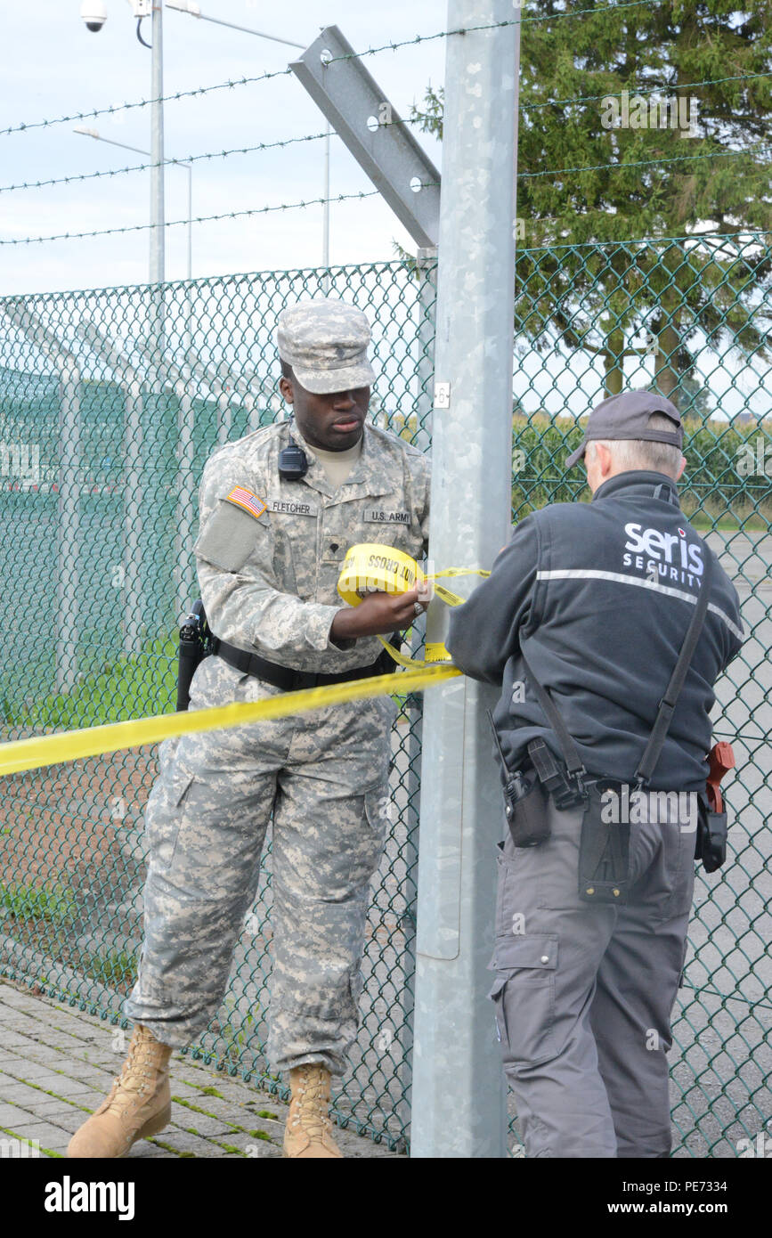 U.S. Army Military Policeman Spc. Richard Fletcher, assigned to U.S ...