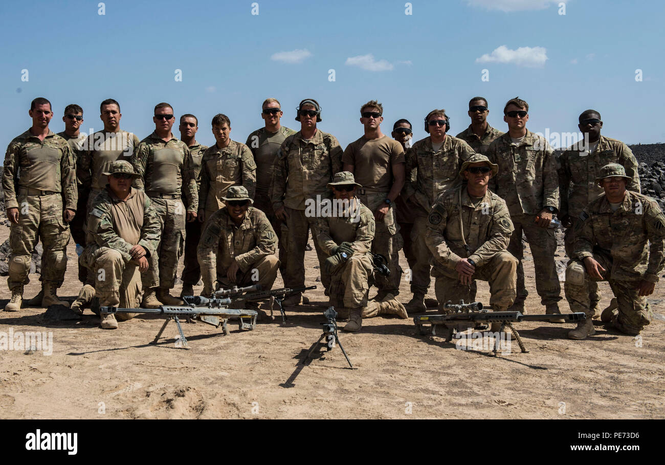 Scout Sniper Team soldiers, part of the Recon Platoon from Bravo ...