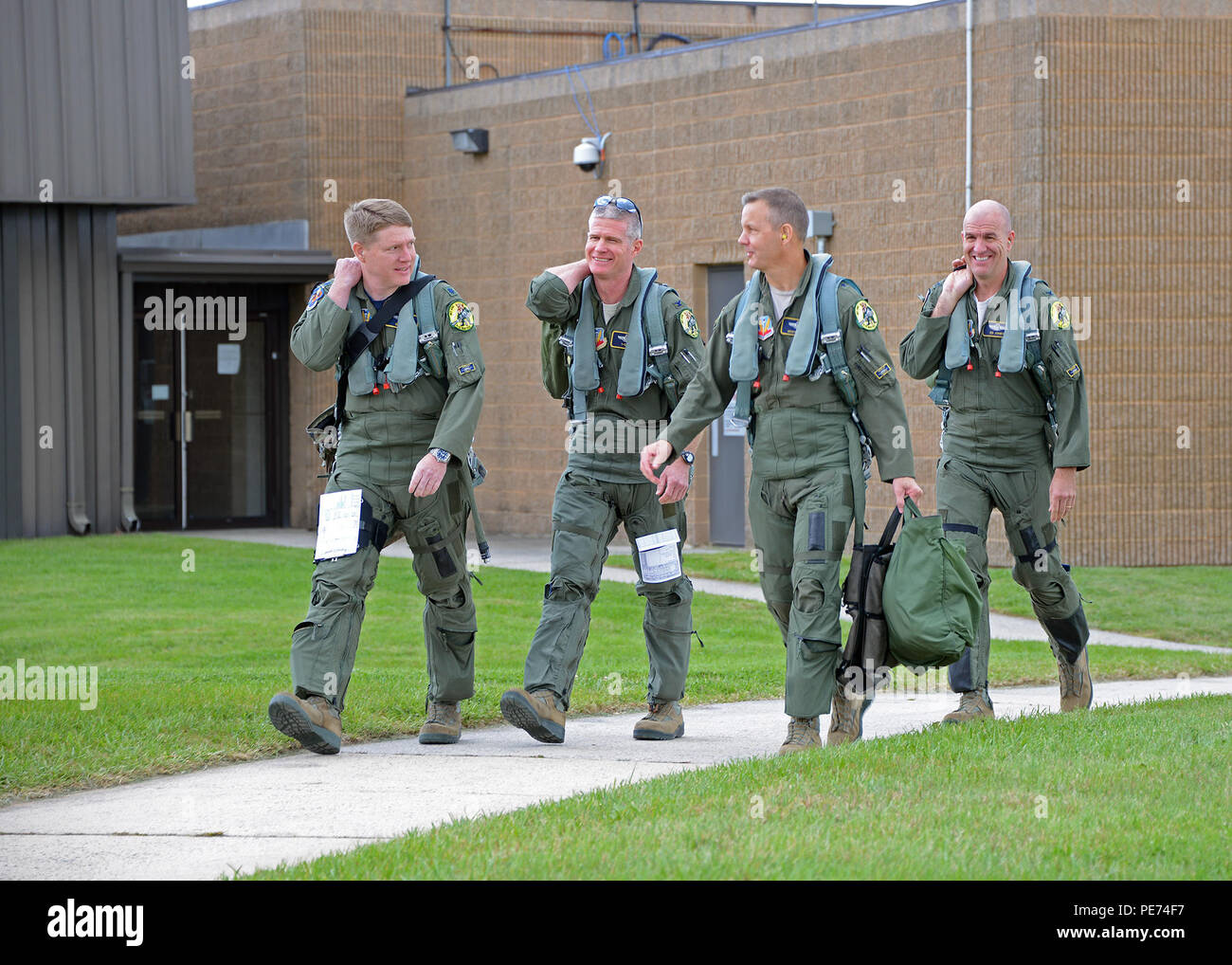 (From Left) Lt. Col. Doug Baker, commander, 104th Fighter Squadron, Col ...