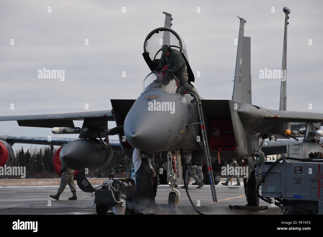 U.S. Airmen from the 144th Fighter Wing prepare a United States Air ...