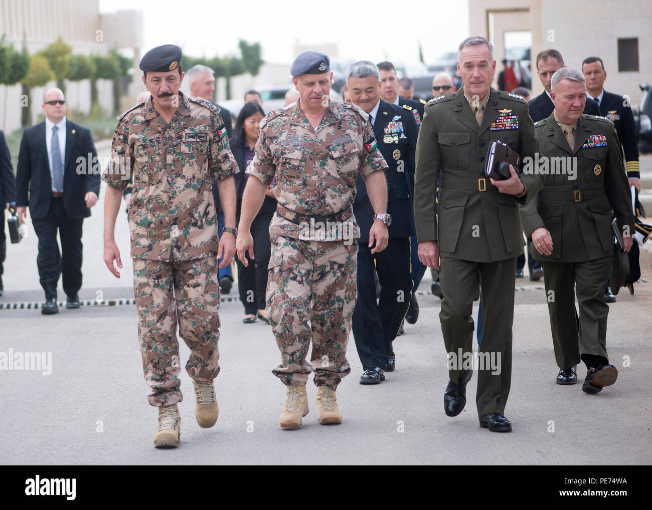 (From left) Jordanian Chief of Defense, Gen. Meshal Al Zaben, Jordanian ...