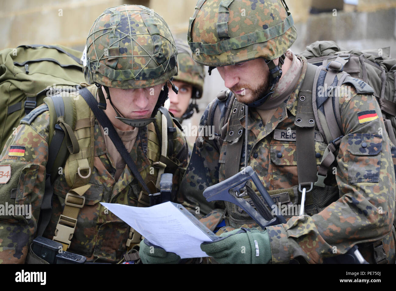 German soldiers conduct the Urban Casualty Evacuation lane during the ...