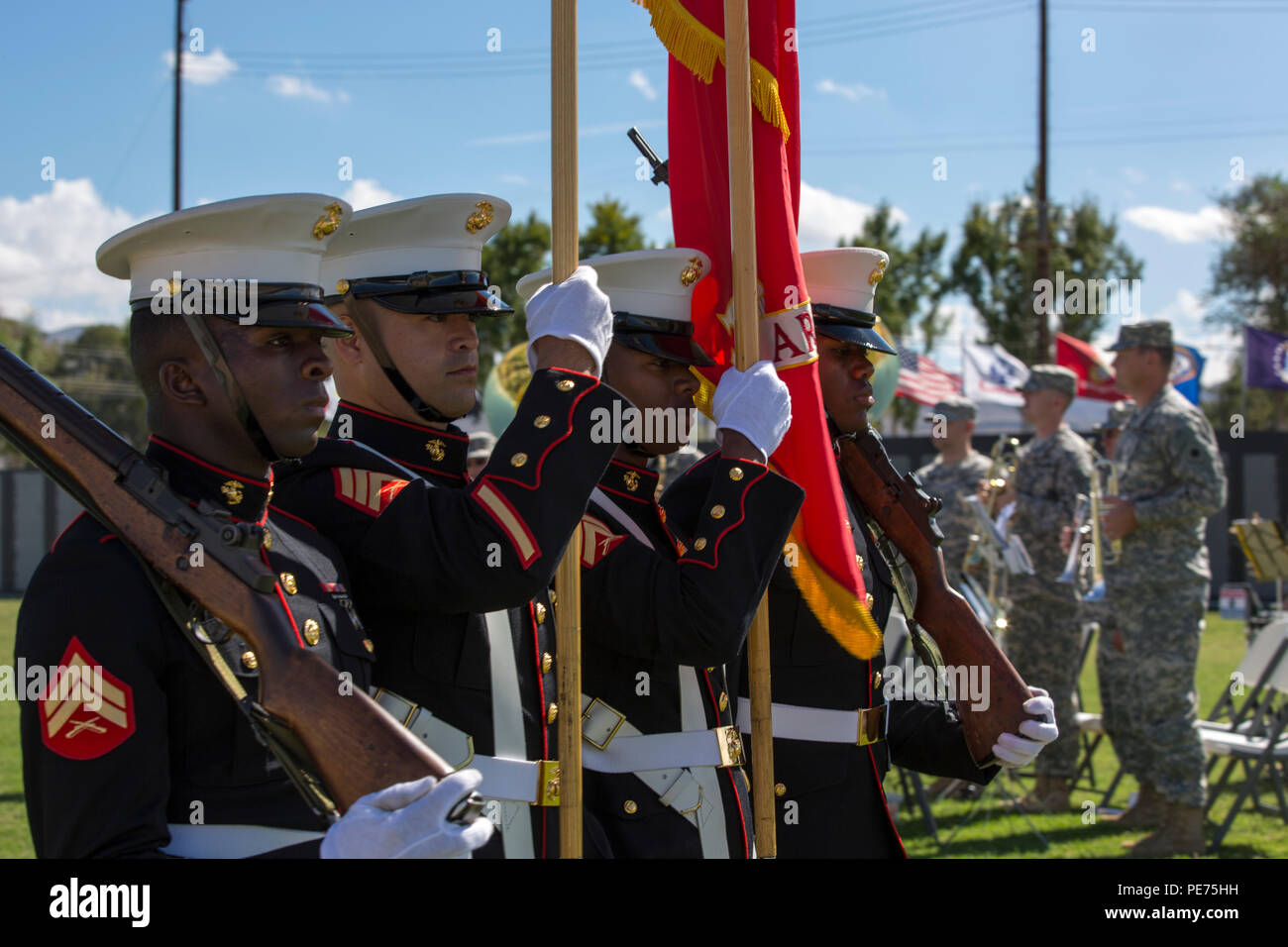 High school color guard in parade hi-res stock photography and images ...