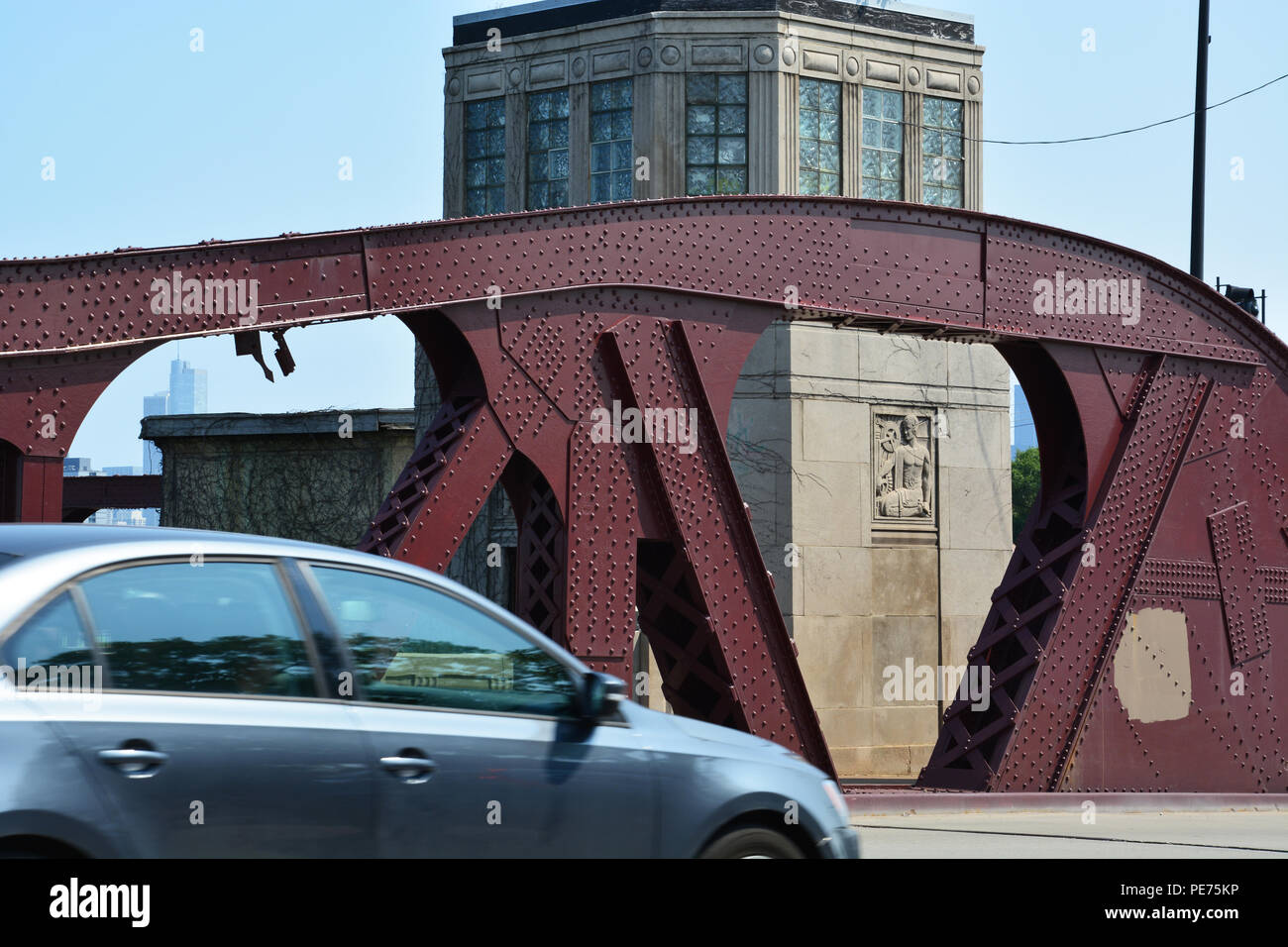 The 1936 art-deco Ashland Ave. bridge house reliefs over the Chicago ...
