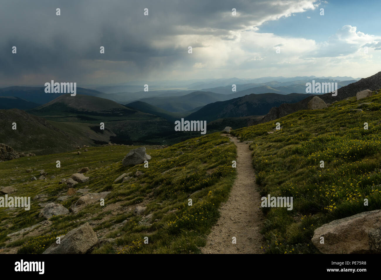 Hiking on Mount Evans, in Colorado Stock Photo - Alamy