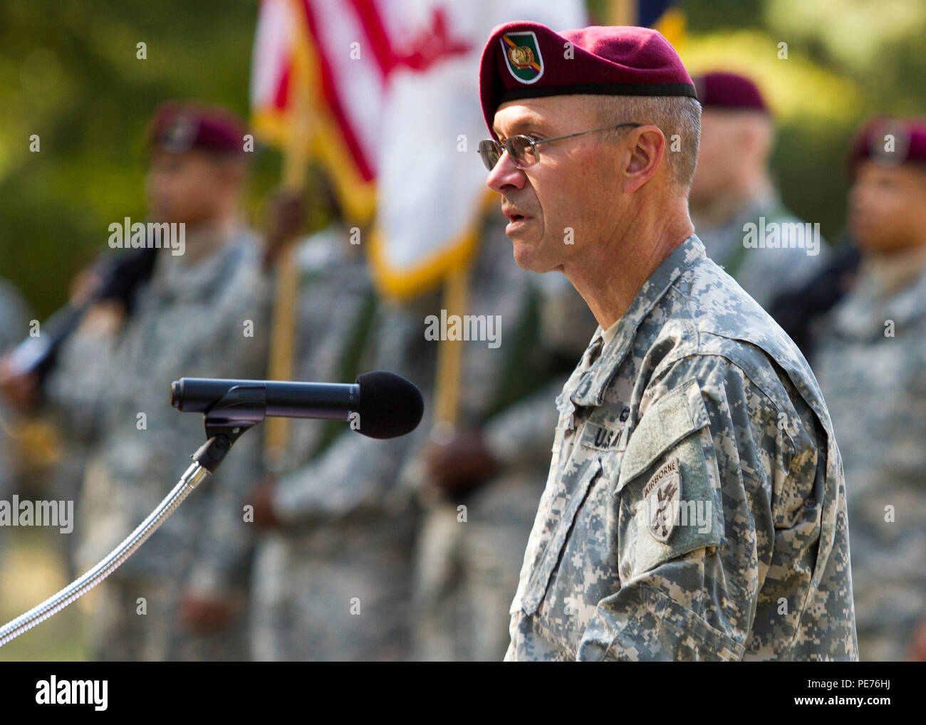 Command Sgt. Maj. Peter Running talks with Soldiers, friends and ...
