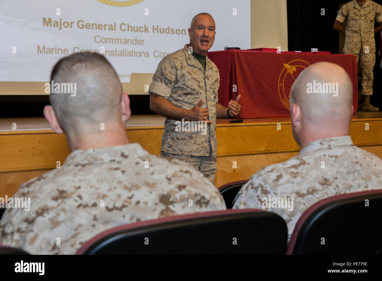 U.S. Marine Corps Maj. Gen. Charles L. Hudson, commanding general of ...