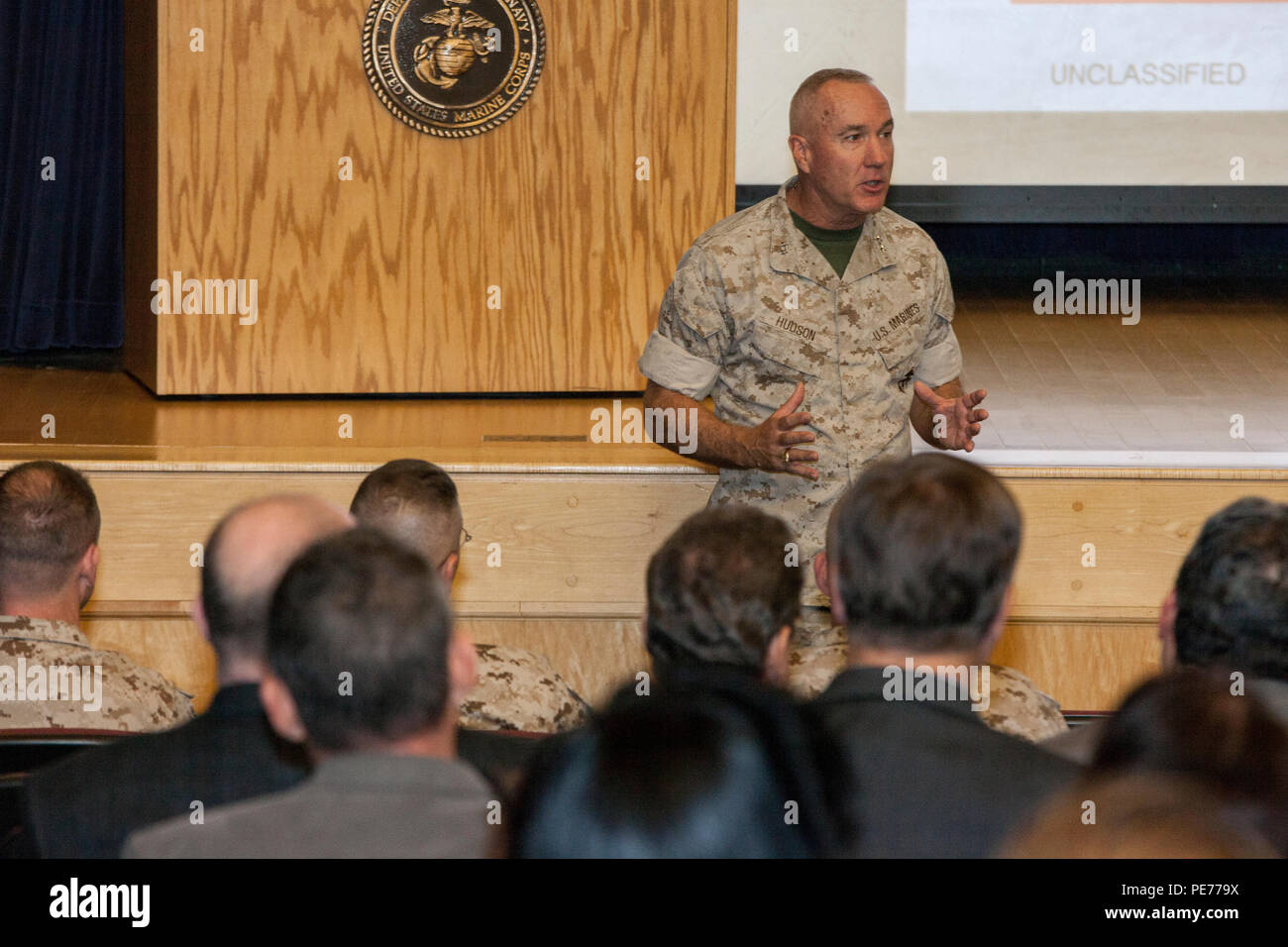 U.S. Marine Corps Maj. Gen. Charles L. Hudson, commanding general of ...