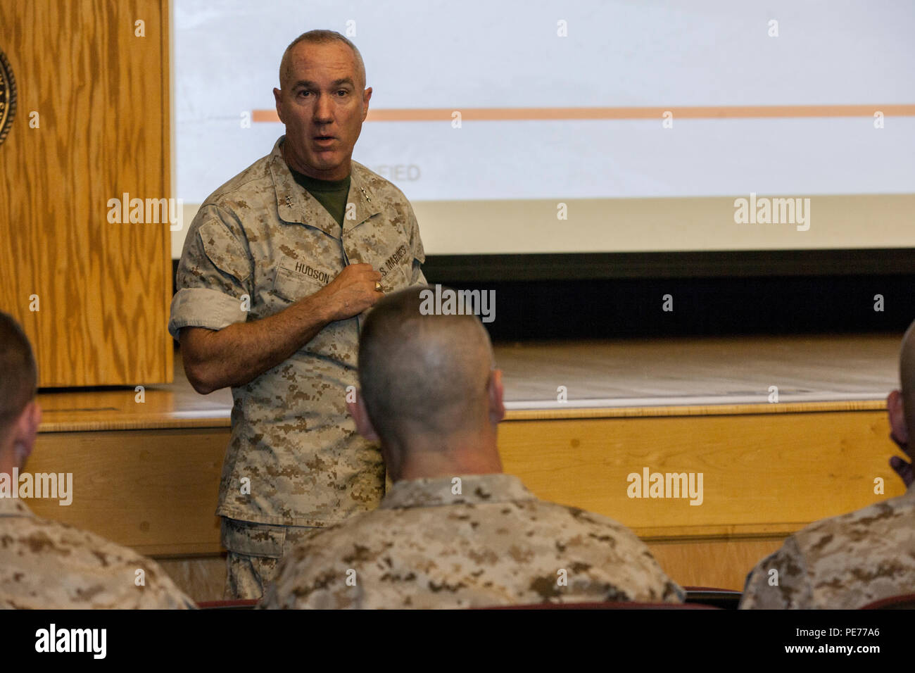 U.S. Marine Corps Maj. Gen. Charles L. Hudson, commanding general of ...