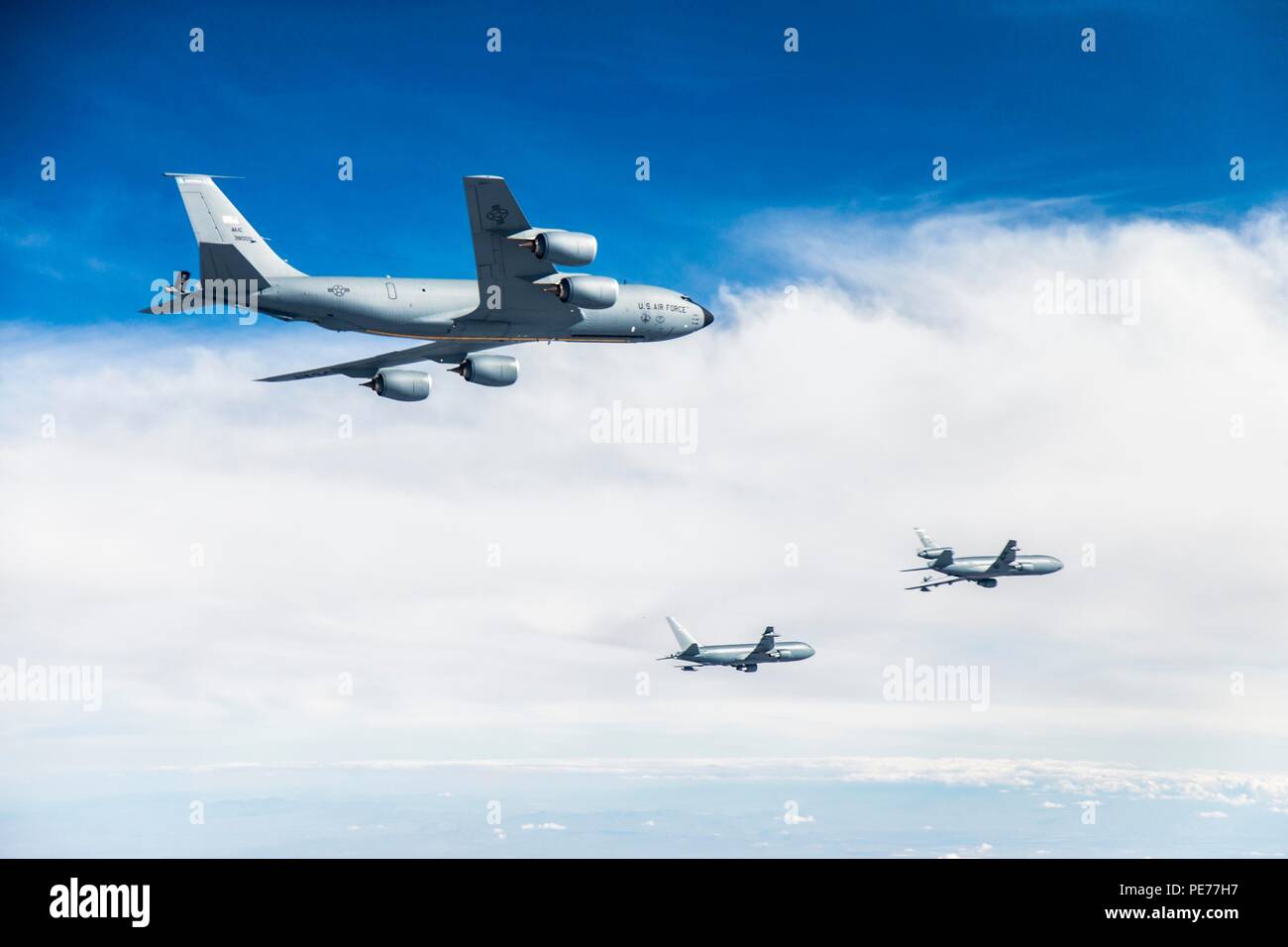 Photos of Boeing's KC-46A, center, conducting tests of aircraft ...