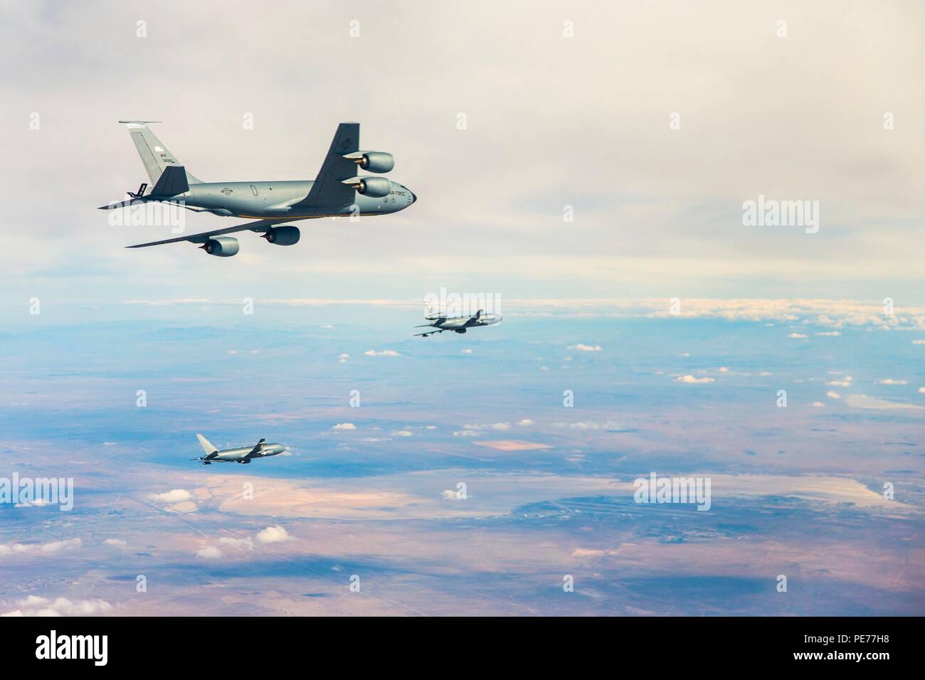 Photos of Boeing's KC-46A, bottom left, conducting tests of aircraft ...