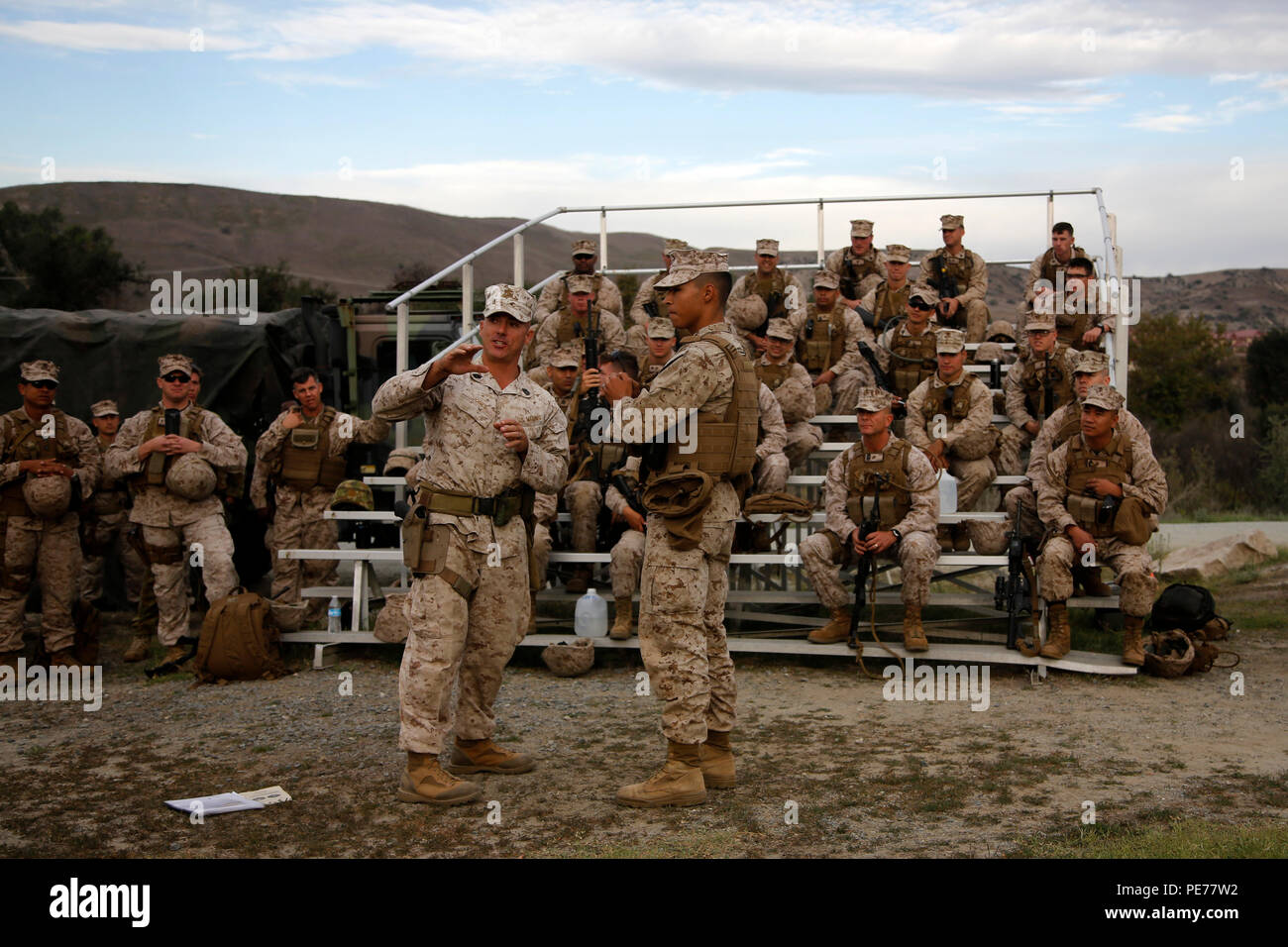 Gunnery Sgt. William T. Jones, left, headquarters commandant, and Lance ...