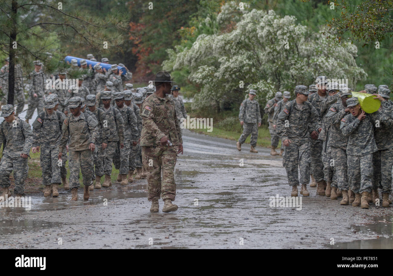 On a rainy, windy morning at Fort Jackson, S.C., Soldiers in Basic ...