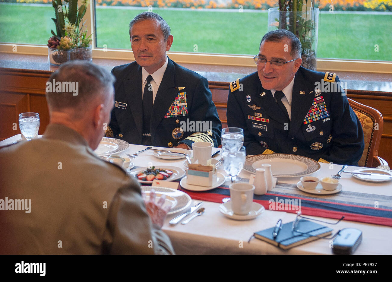 Marine Corps Gen. Joseph F. Dunford Jr., 19th Chairman of the Joint Chiefs of Staff,meets with U ...