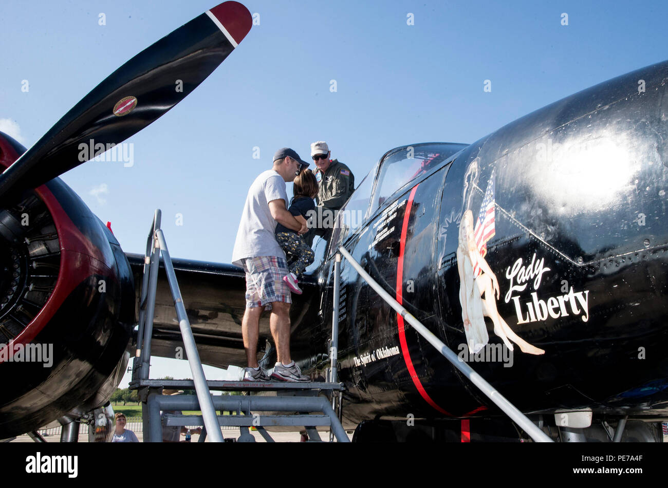 Visitors get a close up view of a Douglas A-26 Invader during the 2015 ...