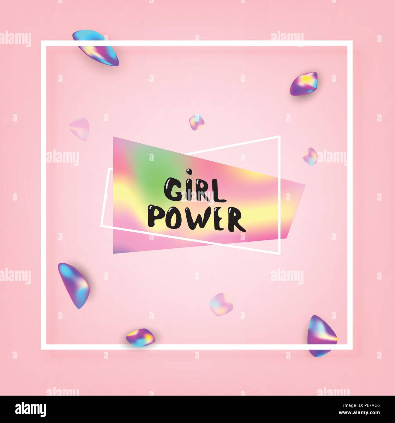 Girl Power composition. Vector illustration Stock Vector Image & Art ...