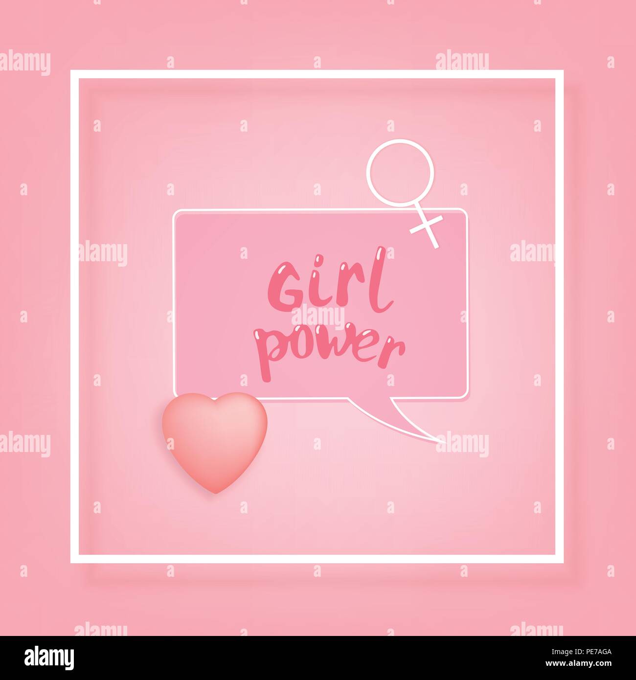 Girl Power composition. Vector illustration Stock Vector Image & Art ...