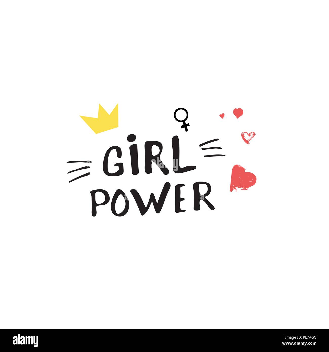 Girl Power composition. Vector illustration Stock Vector Image & Art ...