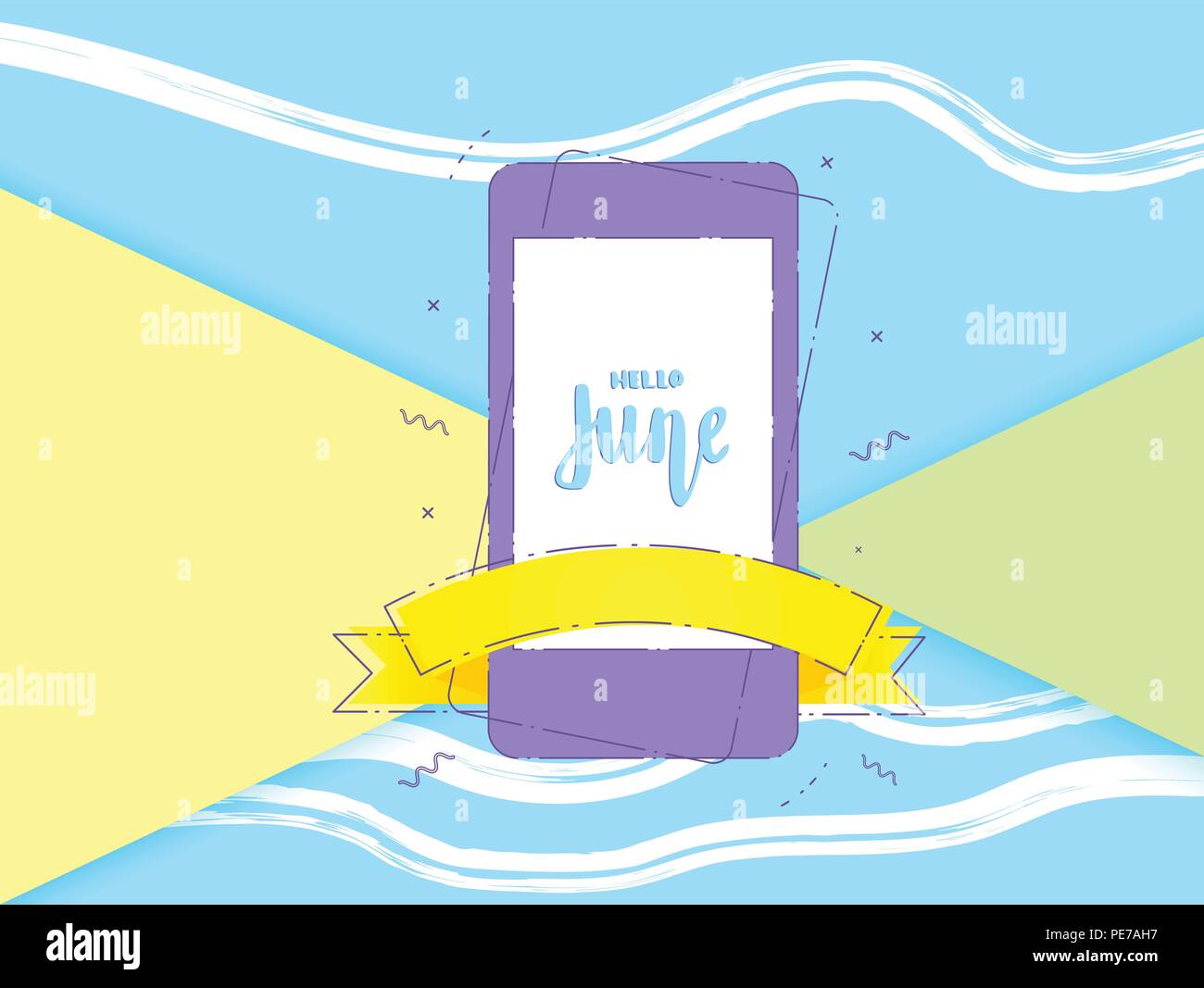 Hello June banner. Element for summer graphic design. Vector ...