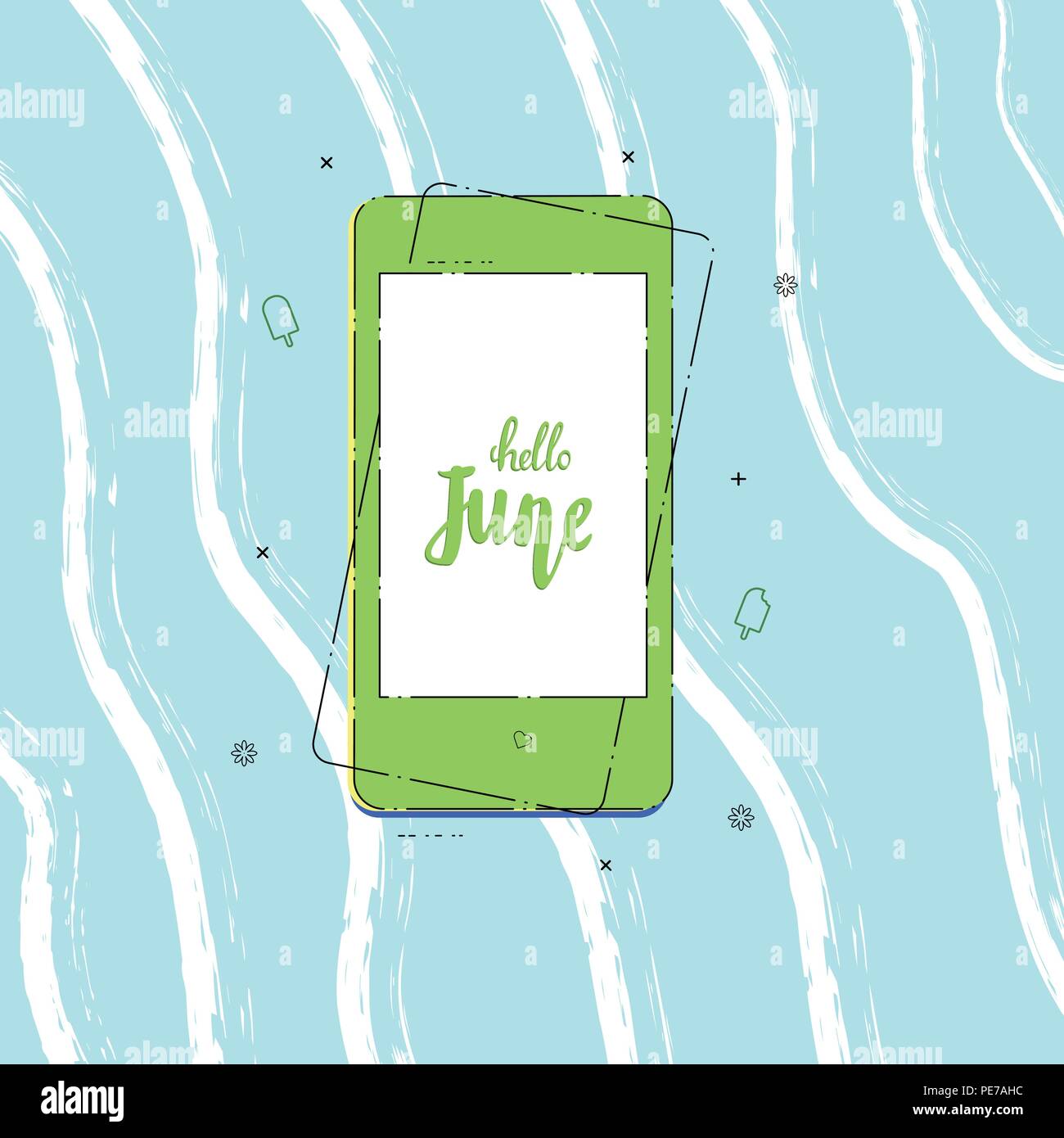 Hello June banner. Element for summer graphic design. Vector ...