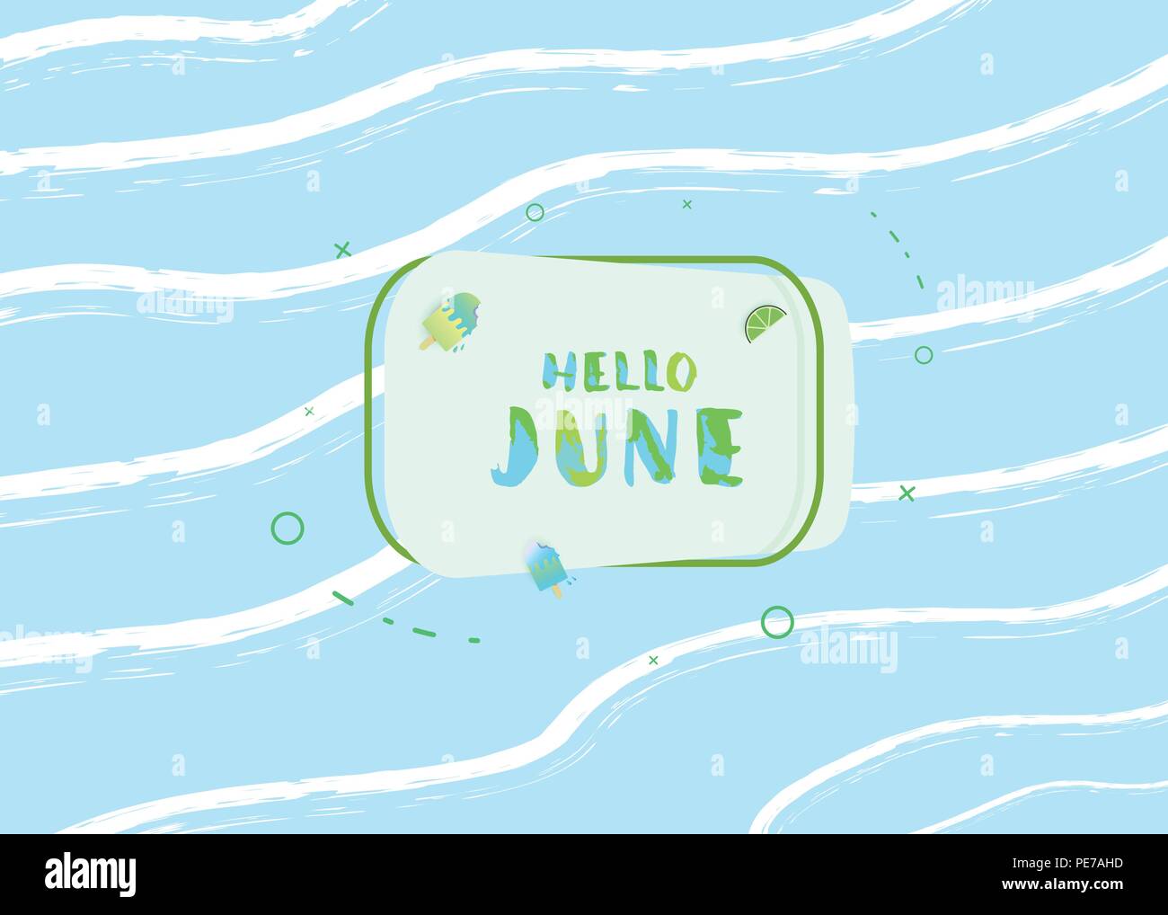 Hello June banner. Element for summer graphic design. Vector ...