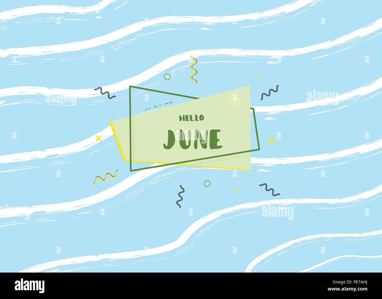 Hello June banner. Element for summer graphic design. Vector ...