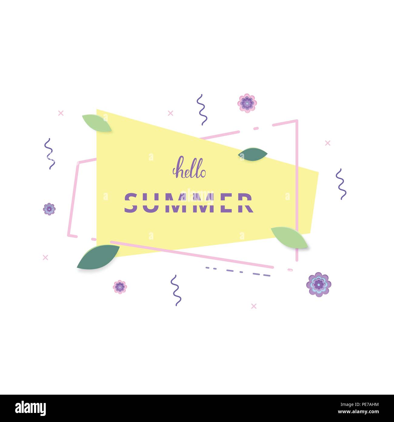 Hello Summer banner. Vector illustration Stock Vector Image & Art - Alamy