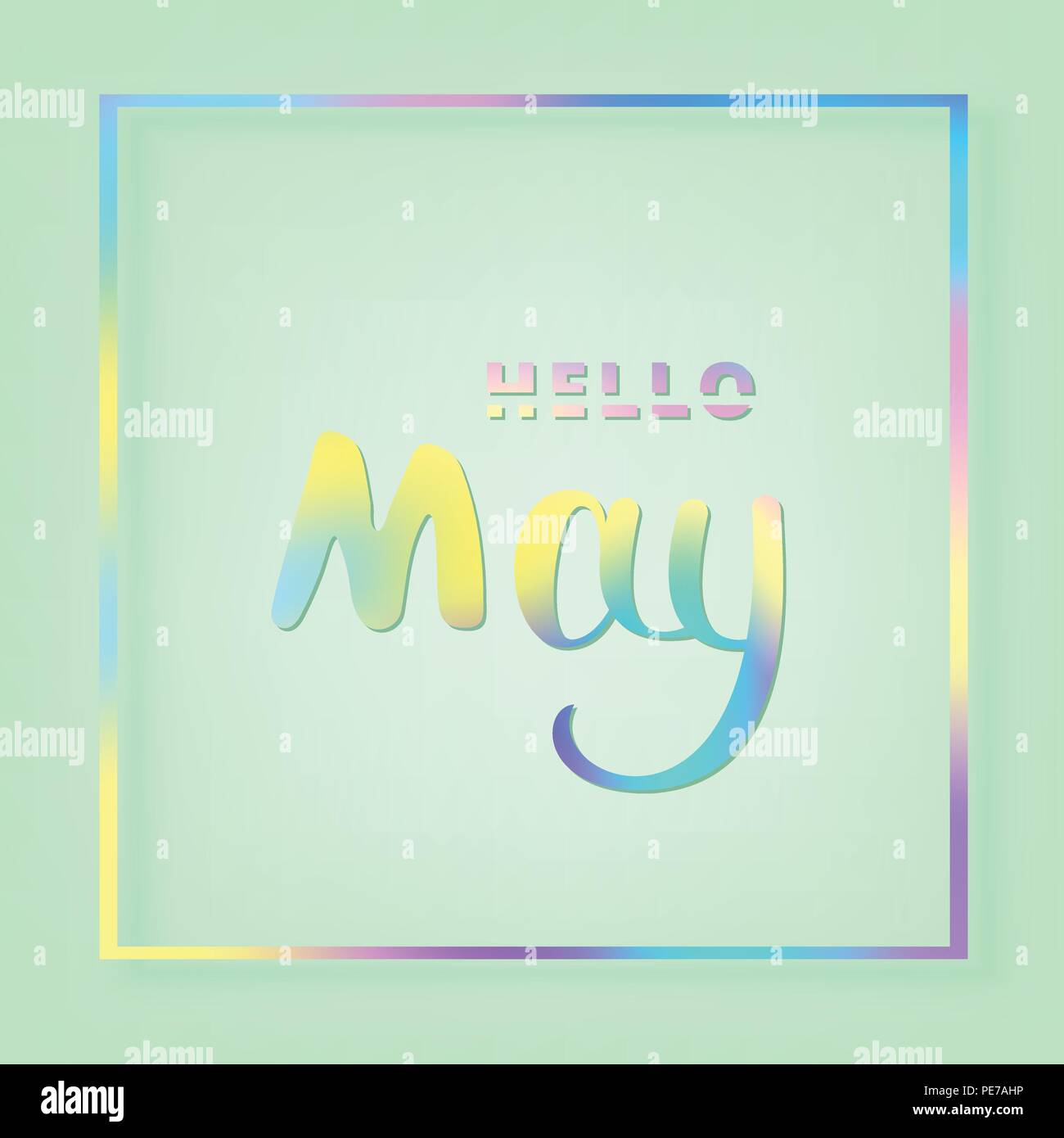 Hello May banner. Handwritten lettering. Vector illustration Stock ...