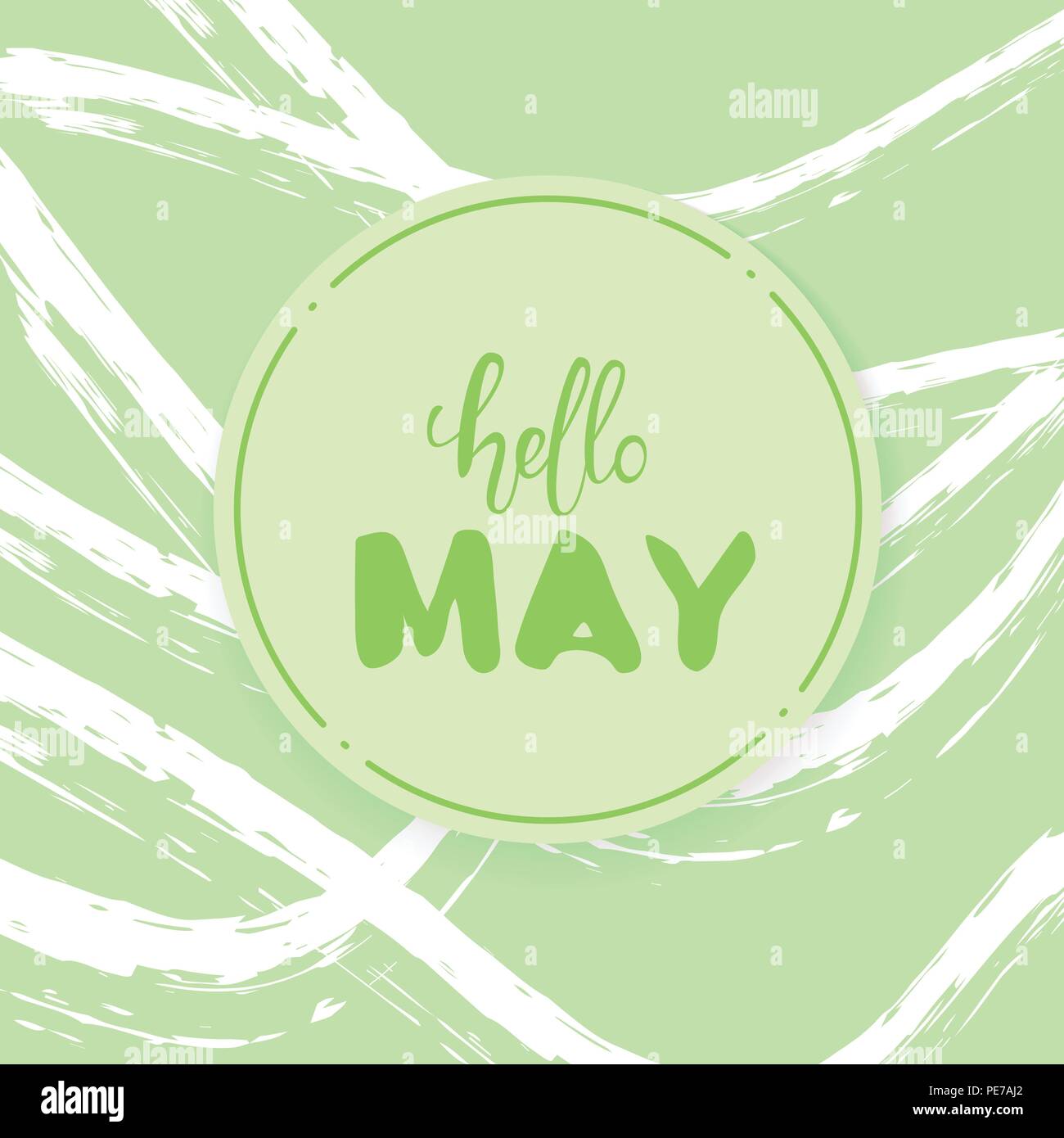 Hello May banner. Handwritten lettering. Vector illustration Stock ...