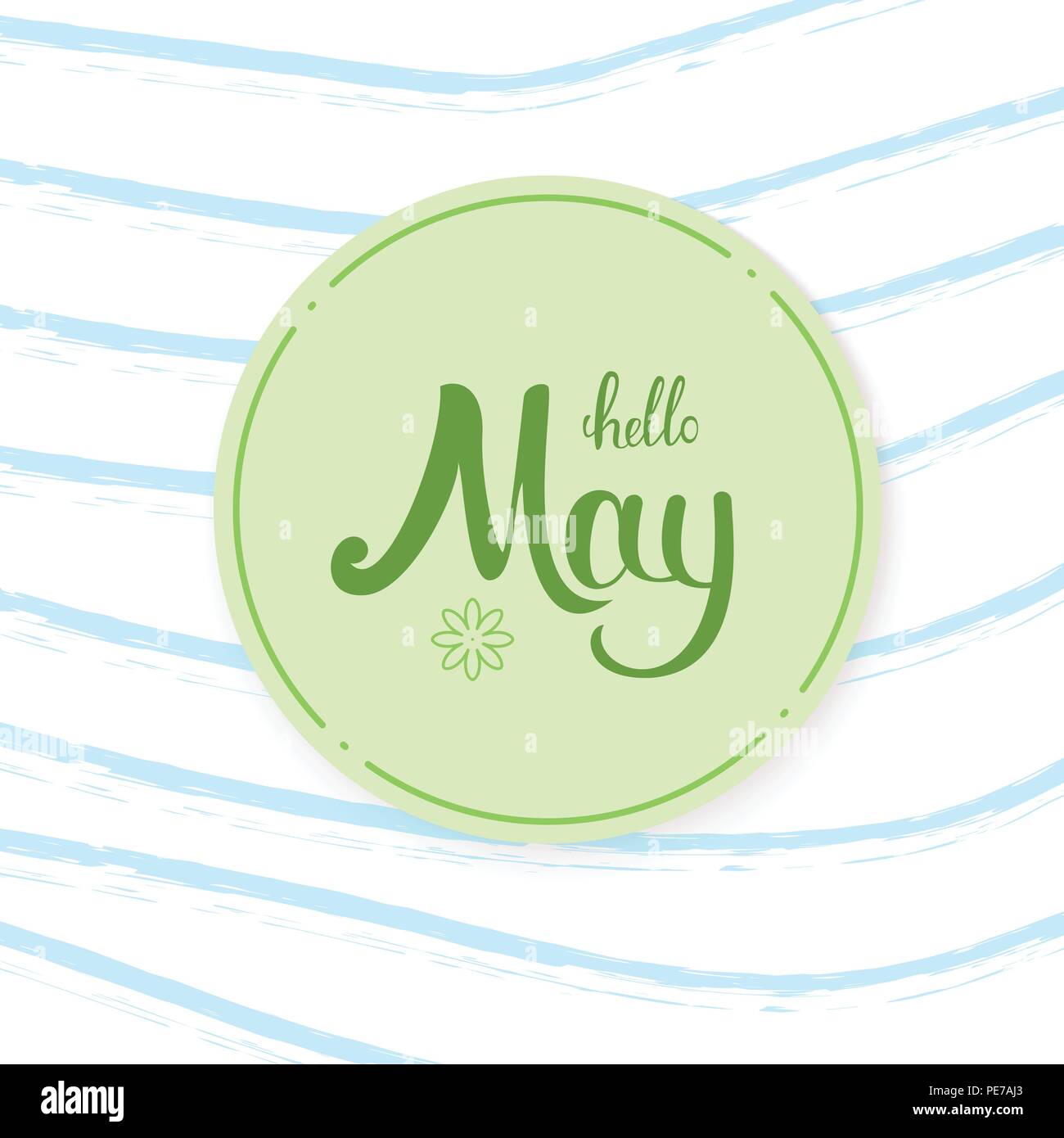 Hello May banner. Handwritten lettering. Vector illustration Stock ...