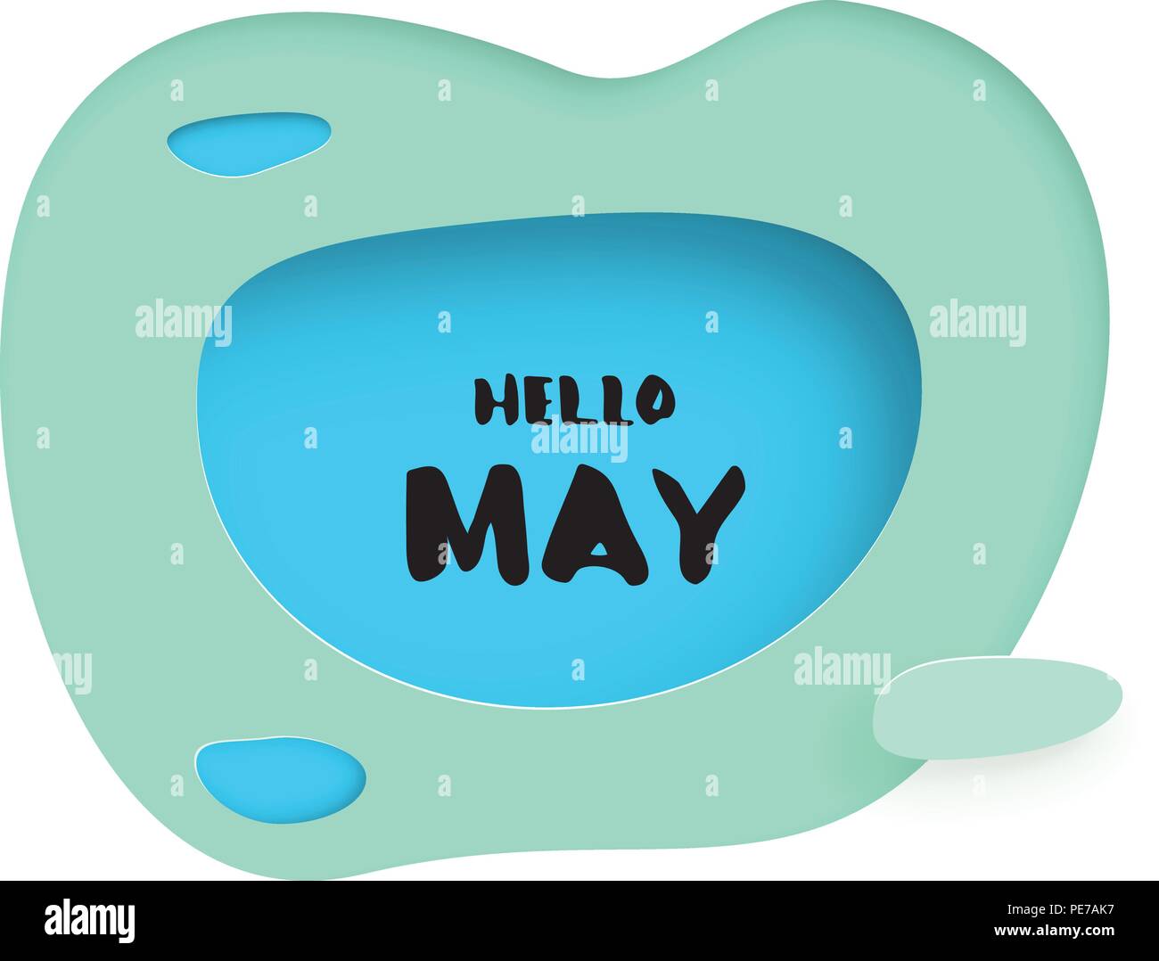 Hello May banner. Handwritten lettering. Vector illustration Stock ...