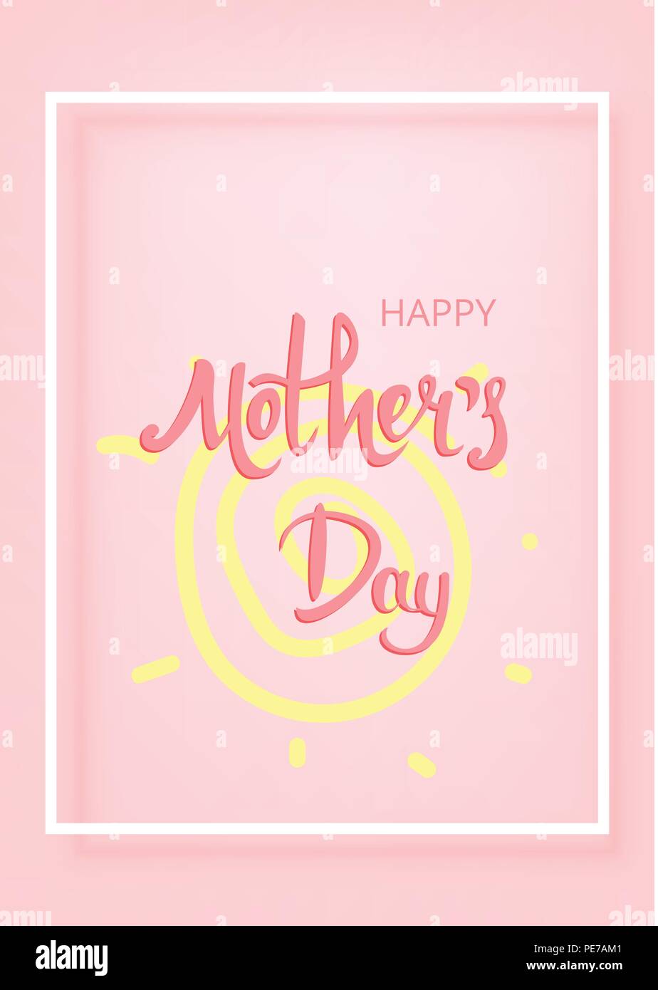 Happy Mother's Day card. Handwritten lettering. Vector Illustration ...