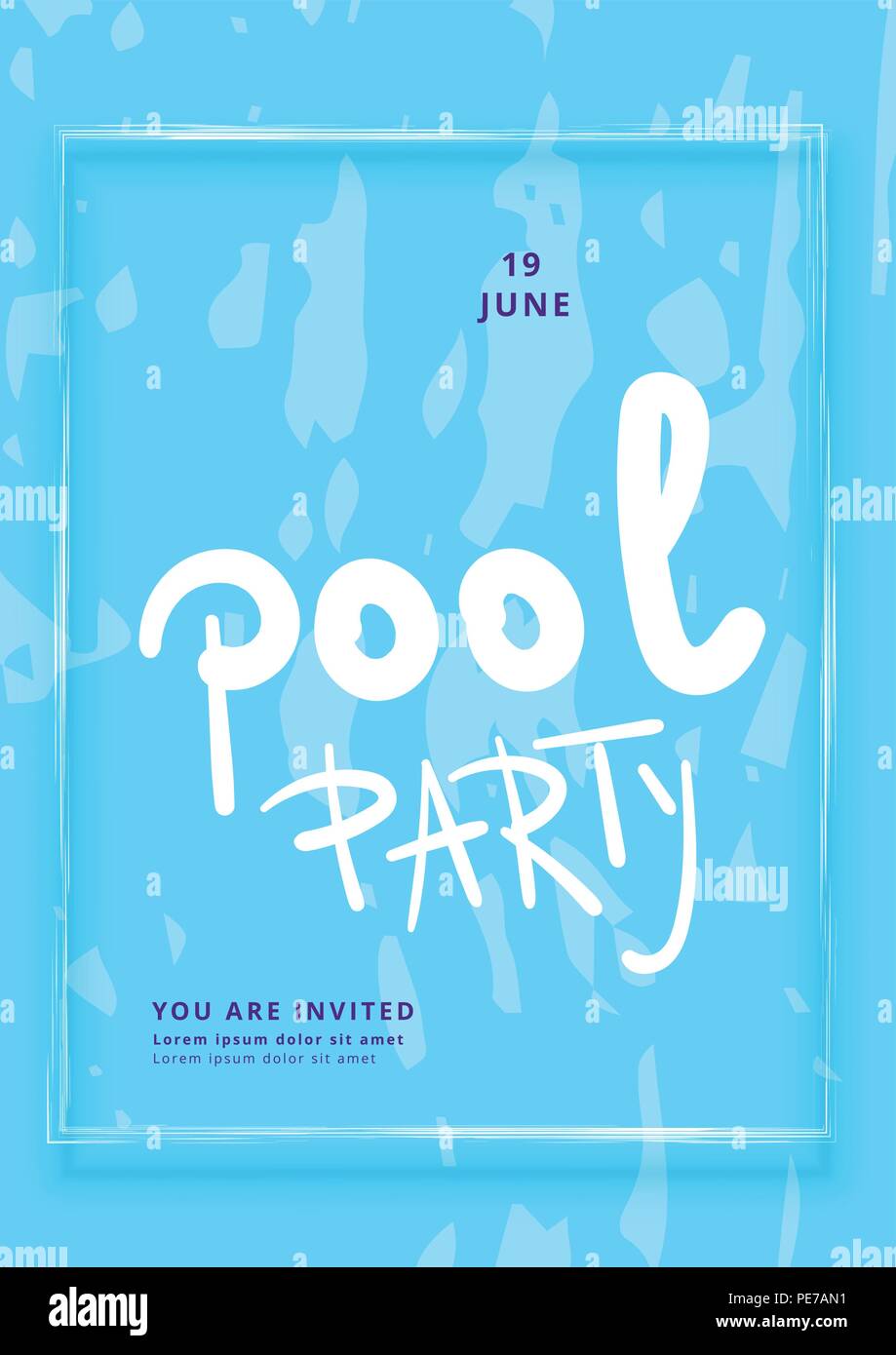 Vertical Pool Party banner. Template for holiday summer flyer design ...