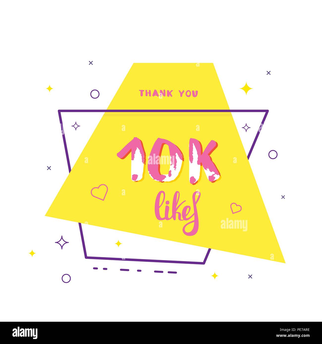 10k likes thank you card. Template for social media. Vector ...