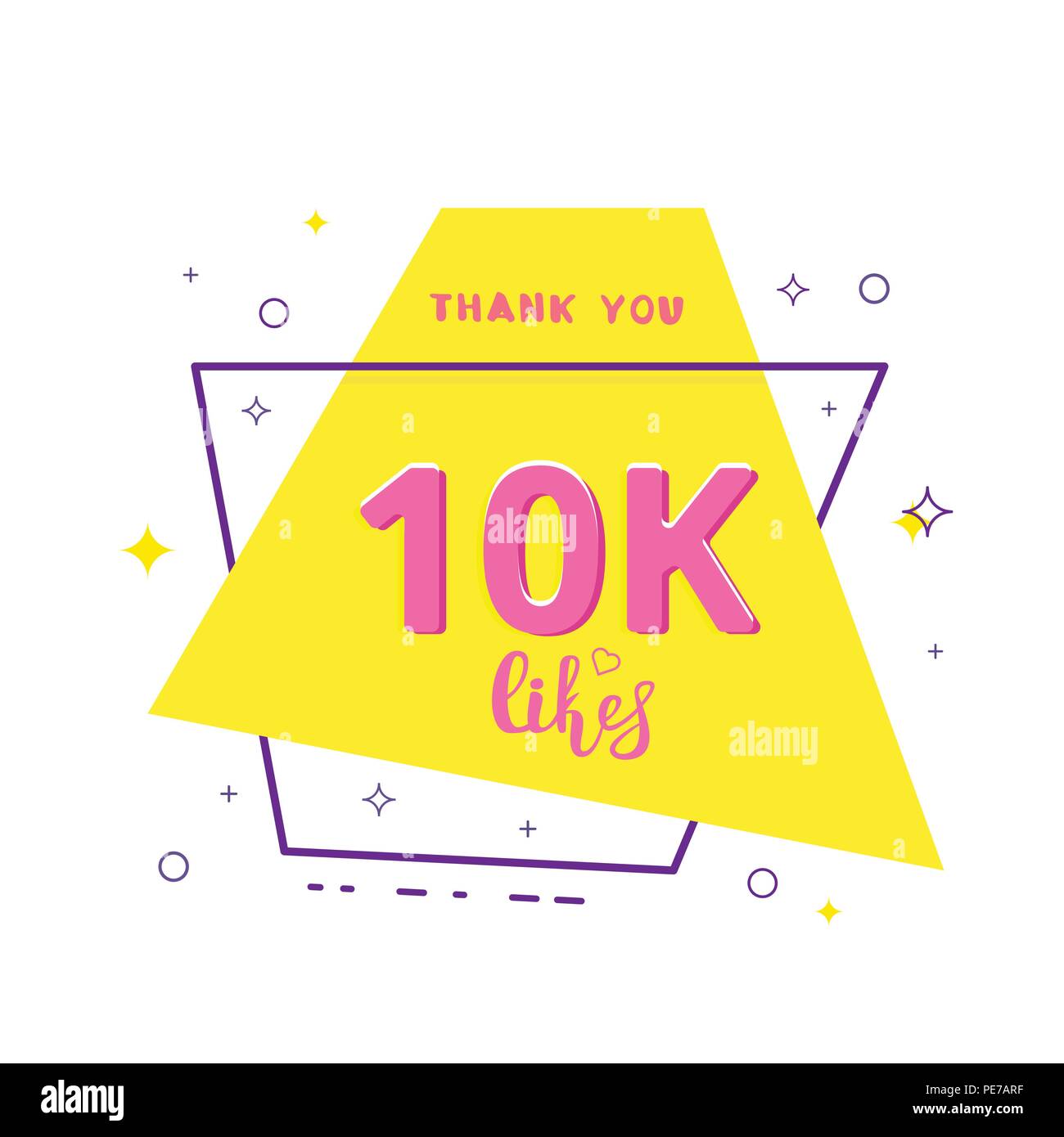 10k likes thank you card. Template for social media. Vector ...