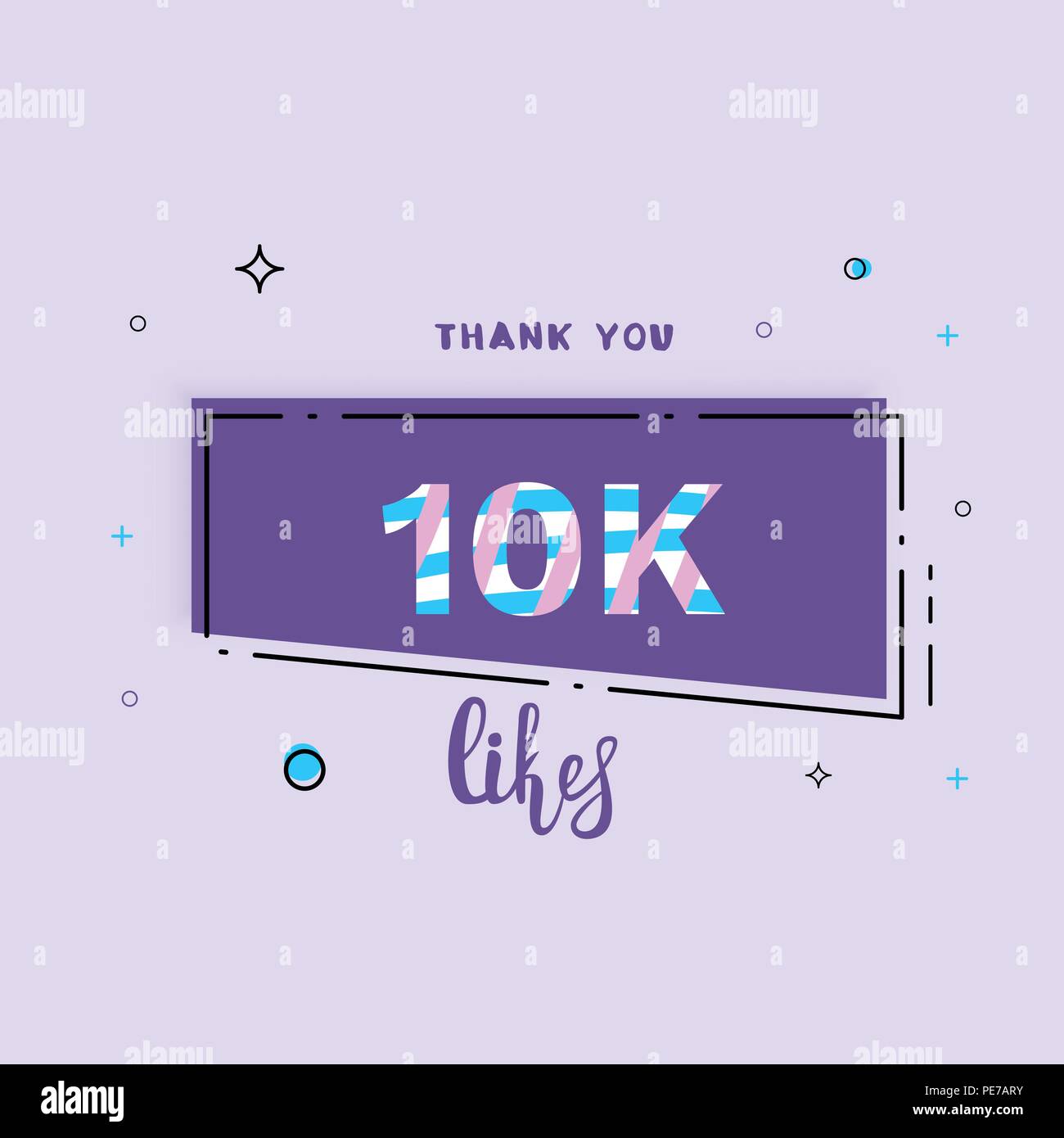 10k likes thank you card. Template for social media. Vector ...