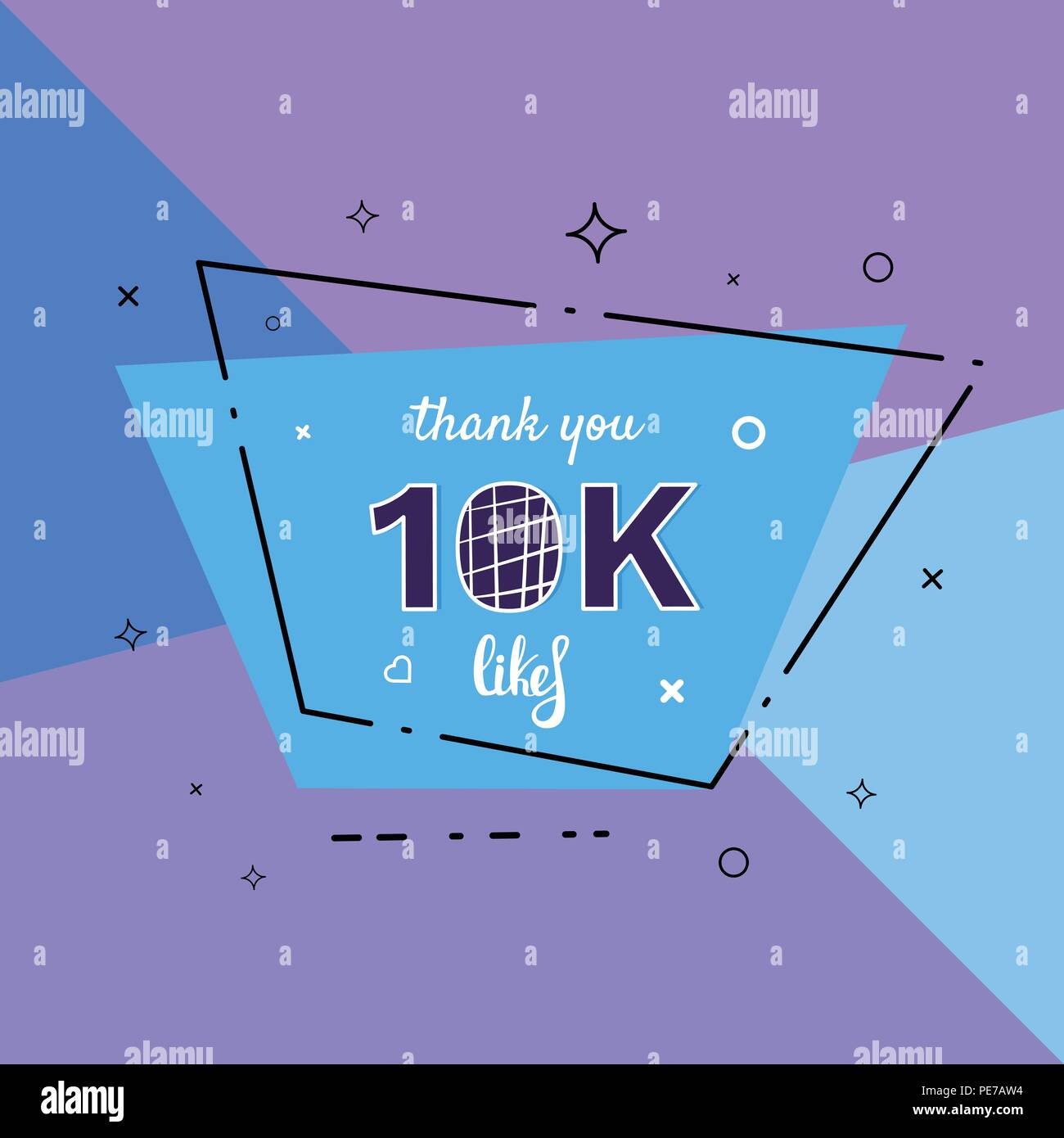 10k likes thank you card. Template for social media. Vector ...