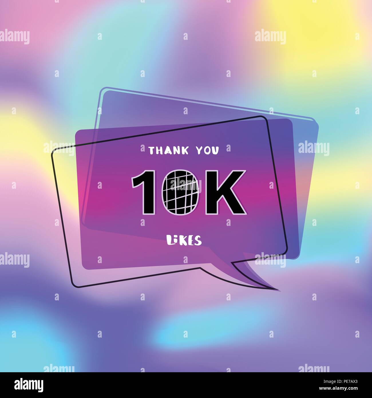 10k likes thank you card. Template for social media. Vector ...
